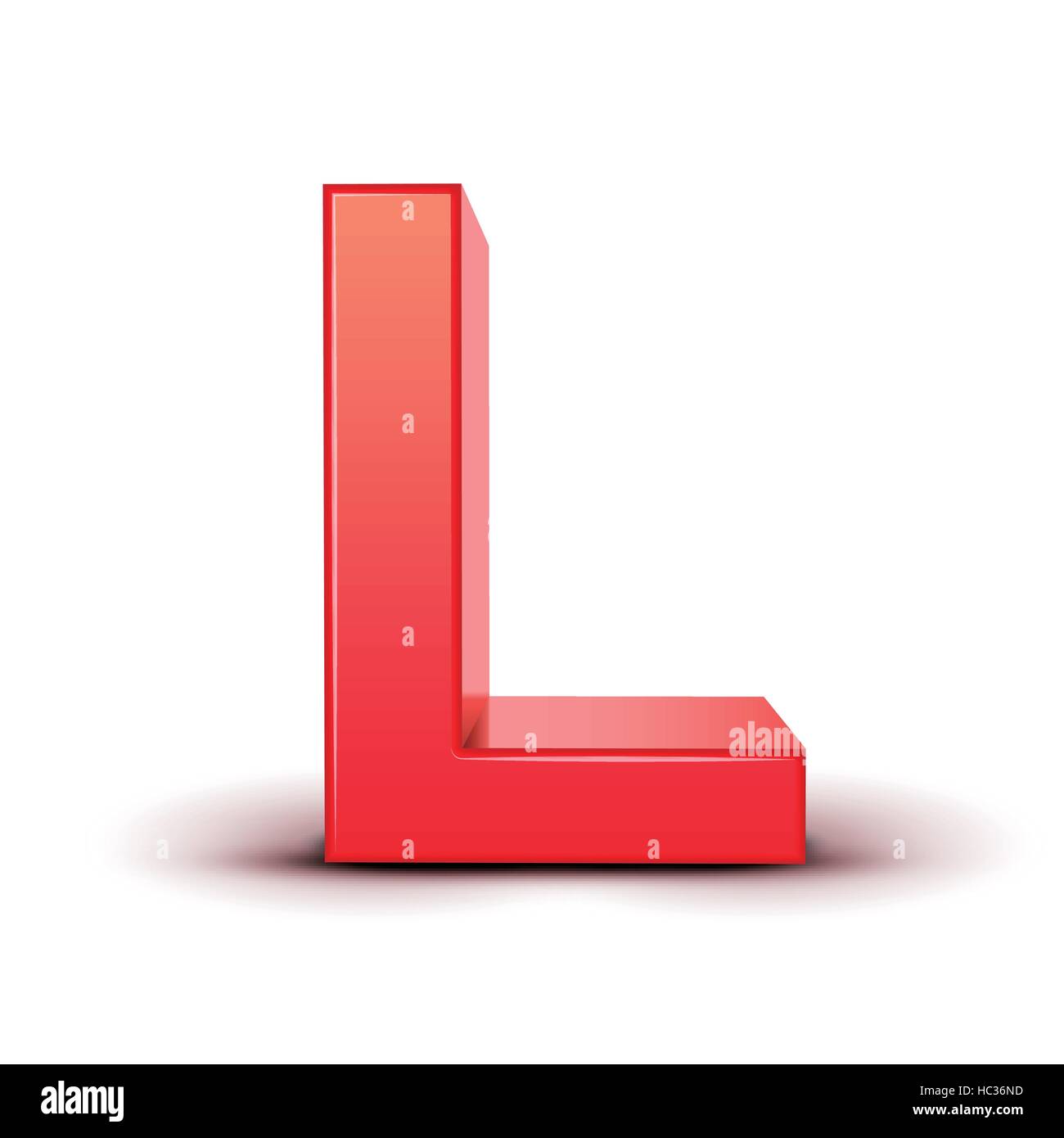 3d red letter L isolated white background Stock Vector Image & Art - Alamy
