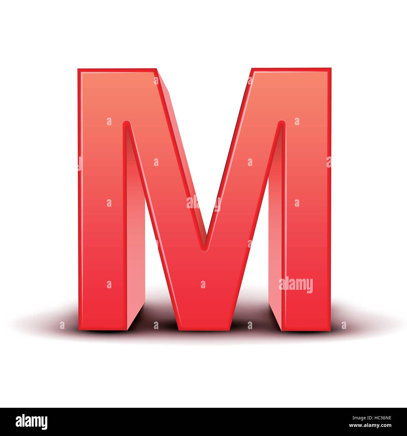 3d red letter M isolated white background Stock Vector Image & Art - Alamy