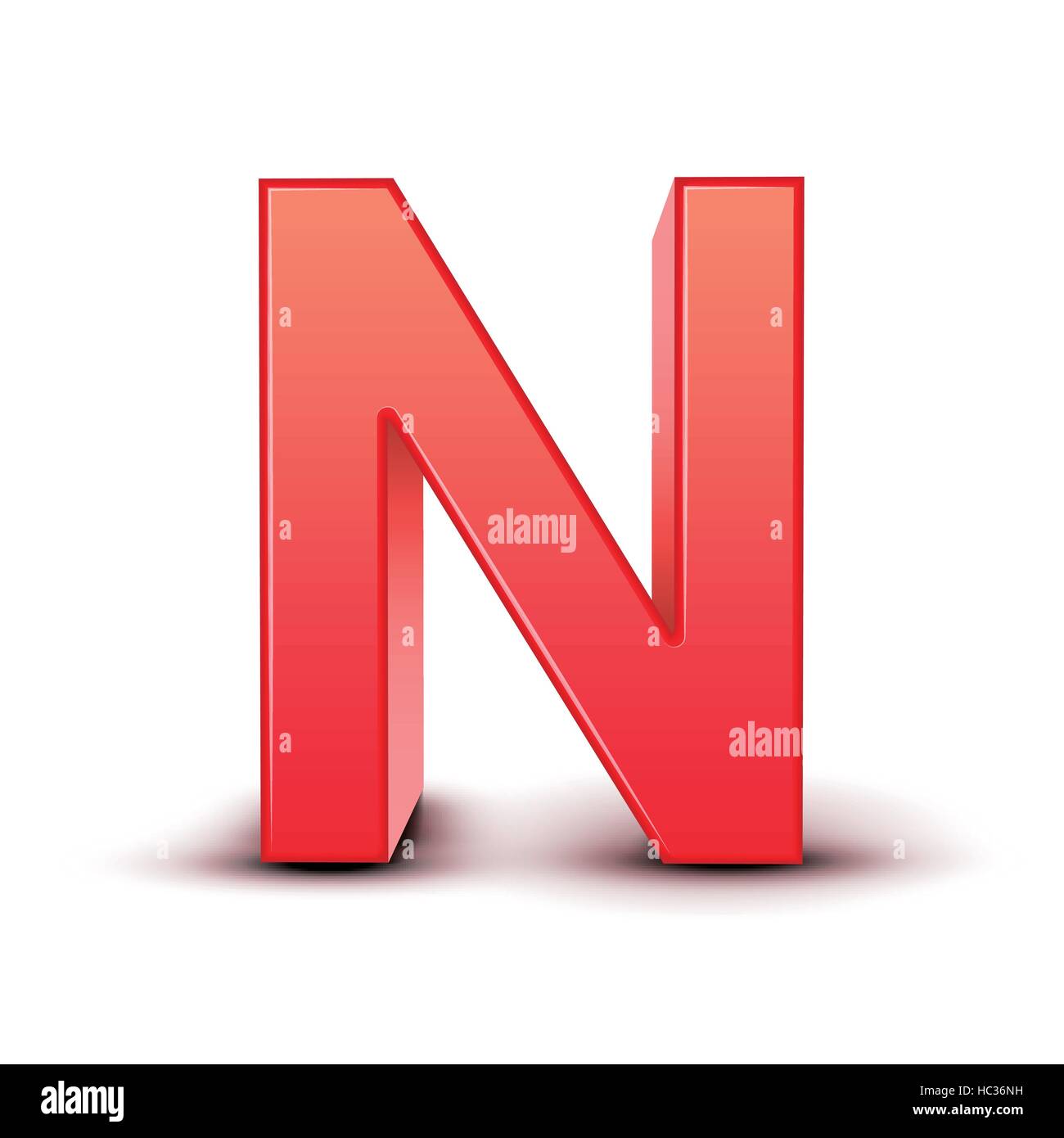3d red letter N isolated white background Stock Vector Image & Art - Alamy