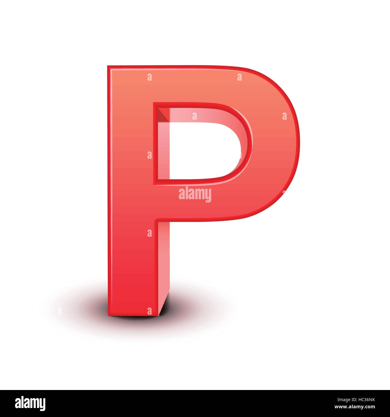 3d red letter P isolated white background Stock Vector Image & Art - Alamy