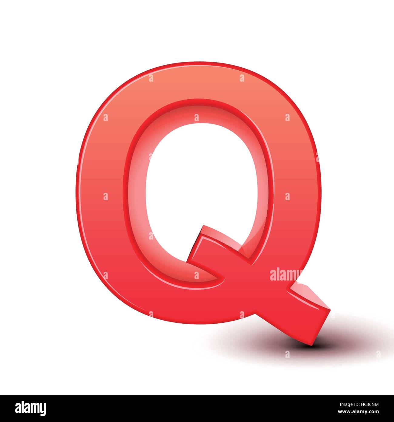 3d red letter Q isolated white background Stock Vector Image & Art - Alamy