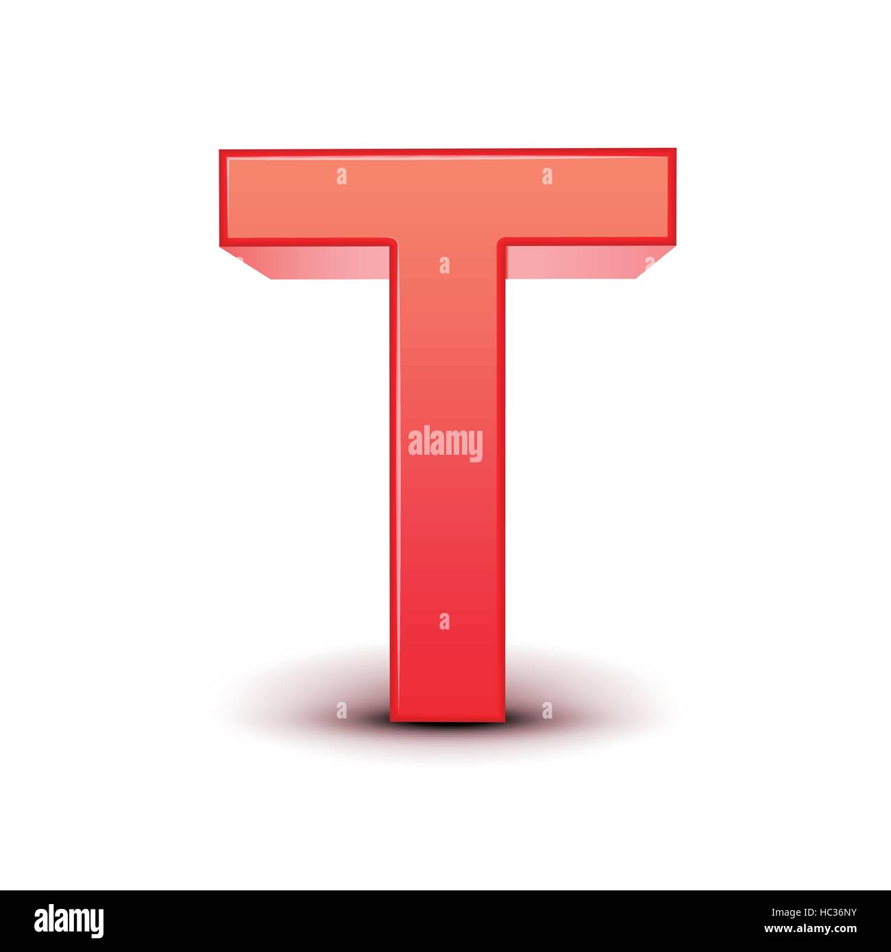 3d red letter T isolated white background Stock Vector Image & Art - Alamy