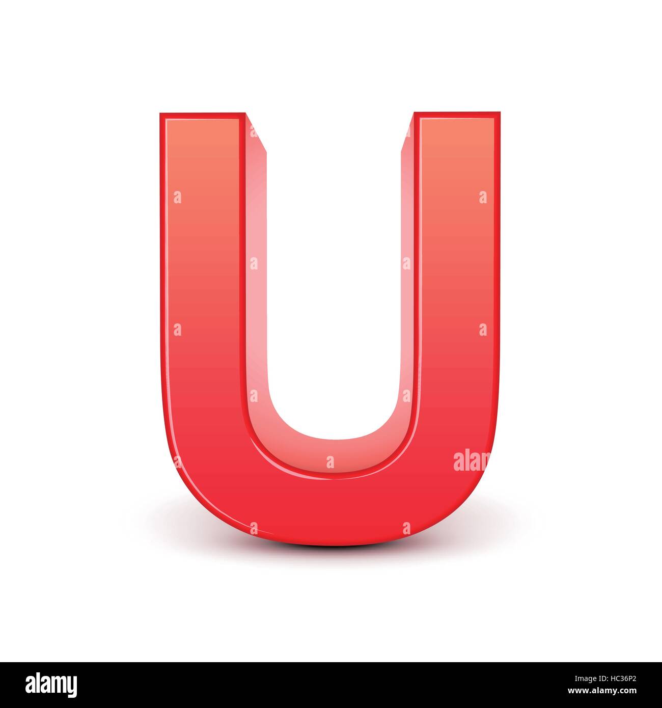 3d red letter U isolated white background Stock Vector Image & Art - Alamy