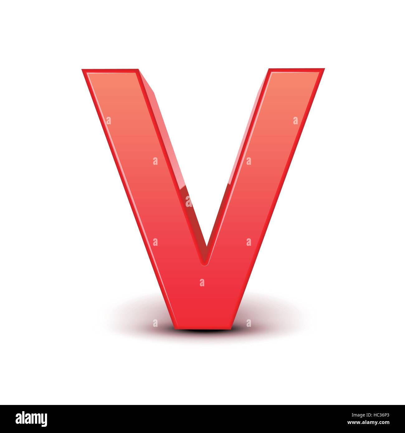 3d red letter V isolated white background Stock Vector Image & Art - Alamy