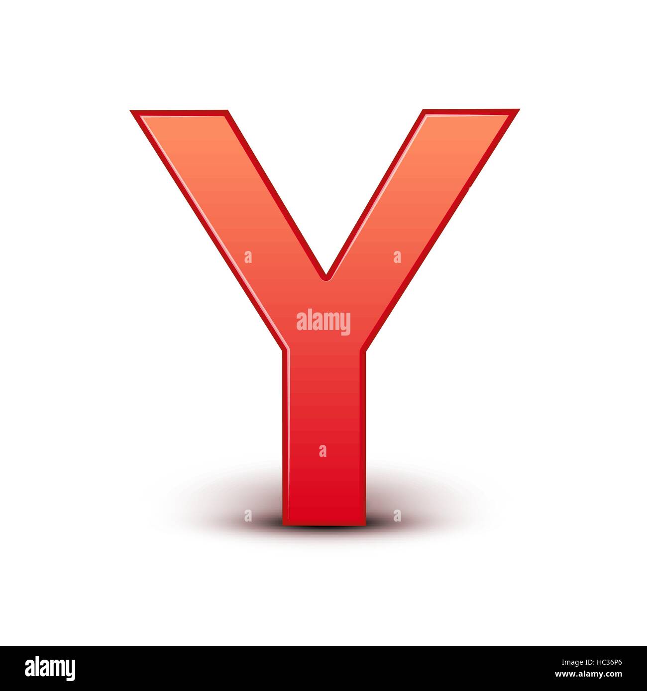 3d red letter Y isolated white background Stock Vector Image & Art - Alamy