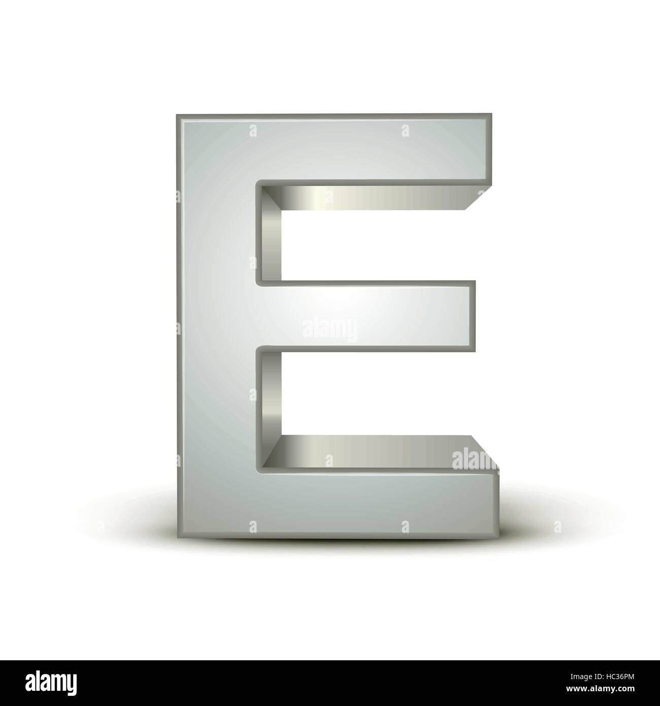 3d silver letter E isolated white background Stock Vector Image & Art ...