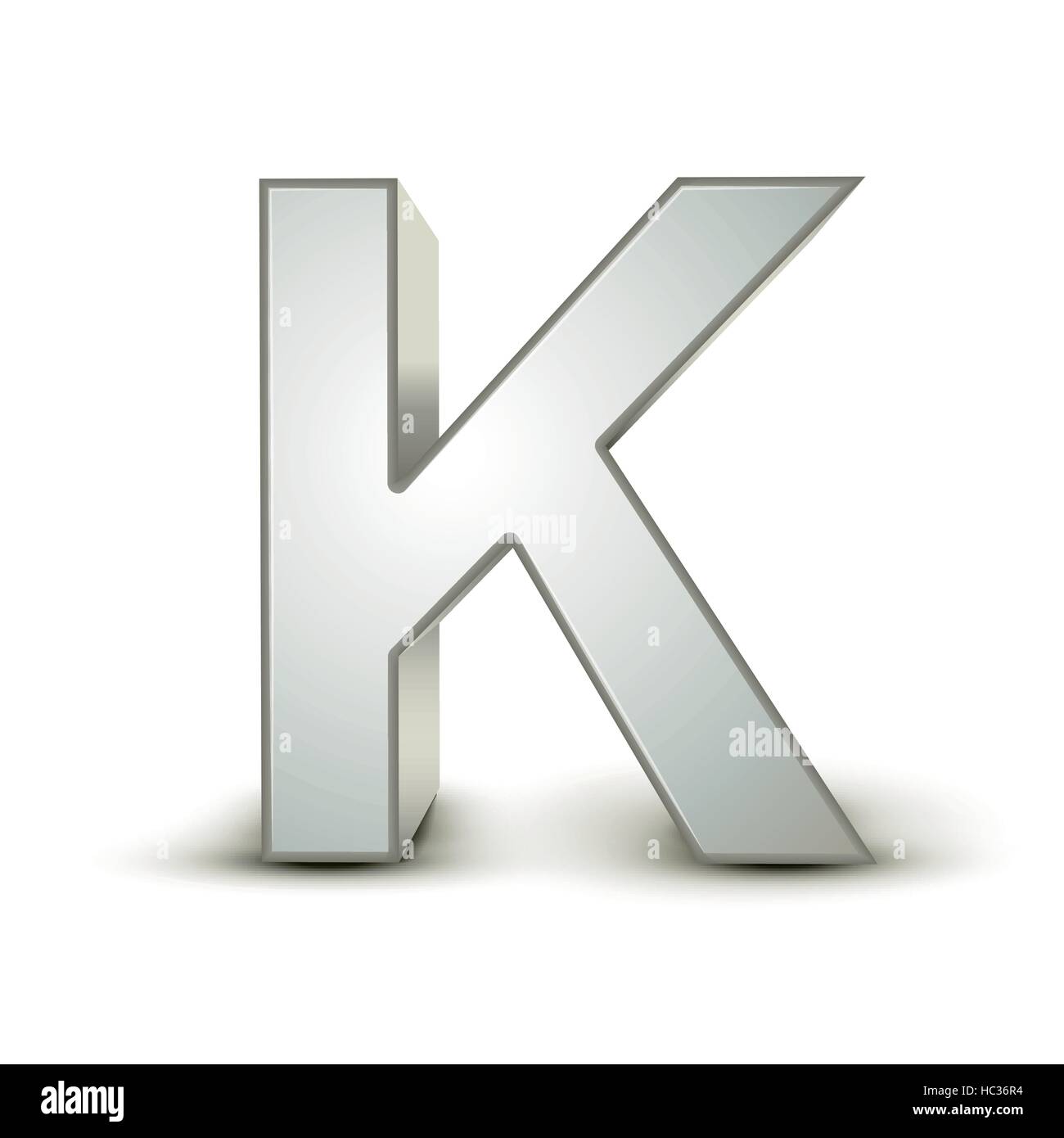 3d silver letter K isolated white background Stock Vector Image & Art ...