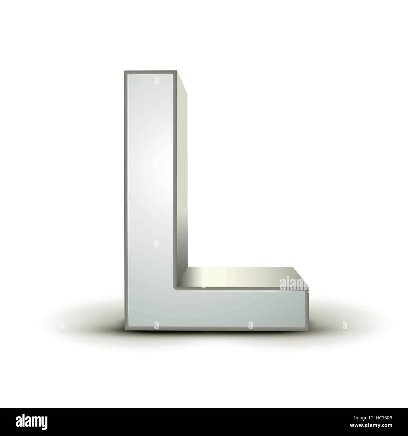 3d silver letter L isolated white background Stock Vector Image & Art ...