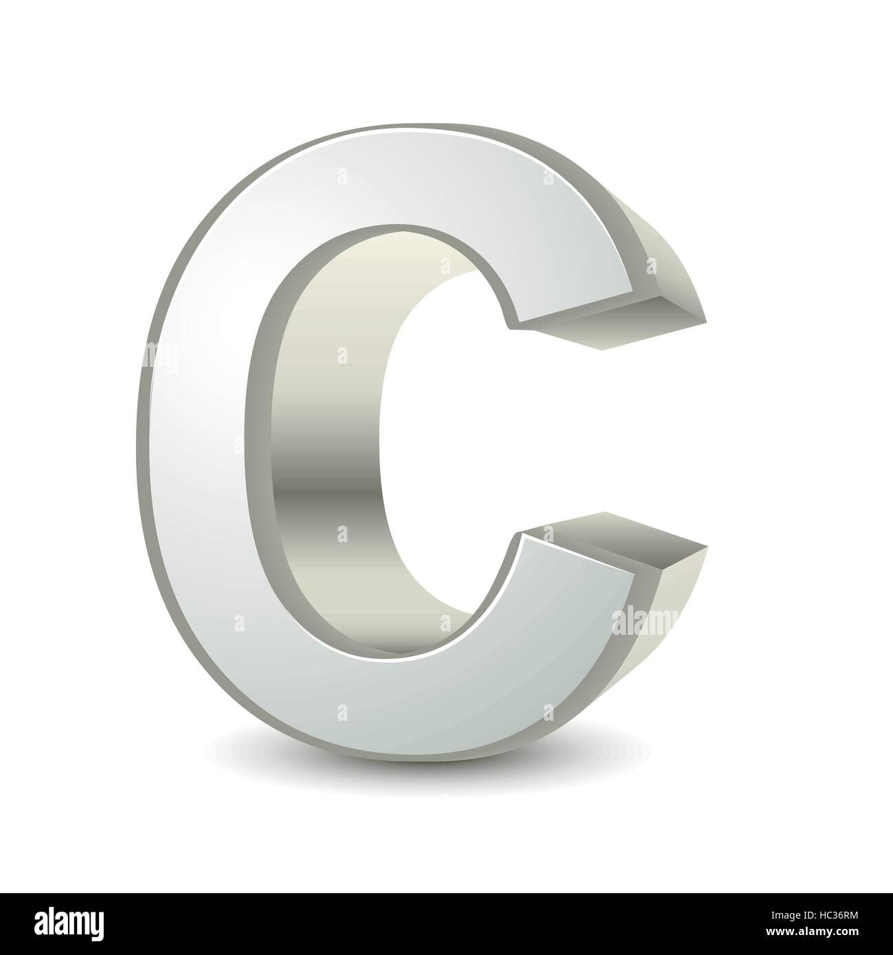 3d silver letter C isolated white background Stock Vector Image & Art ...