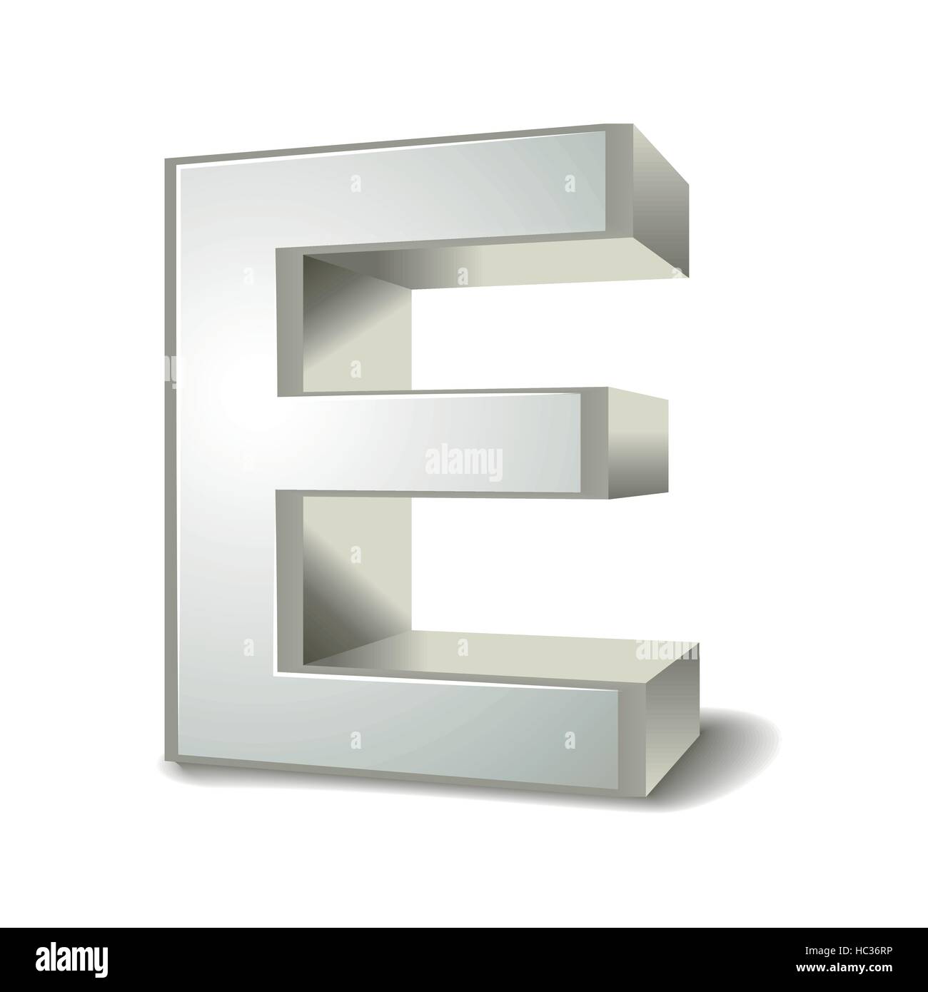 3d silver letter E isolated white background Stock Vector Image & Art ...