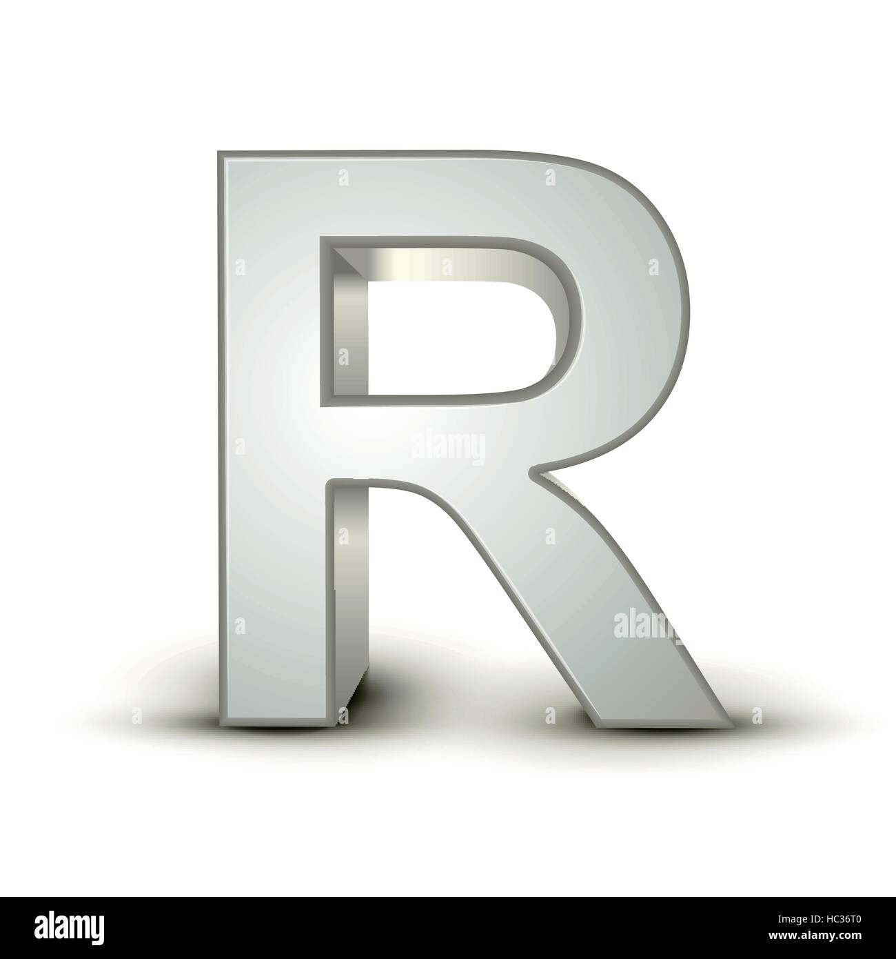 3d silver letter R isolated white background Stock Vector Image & Art ...