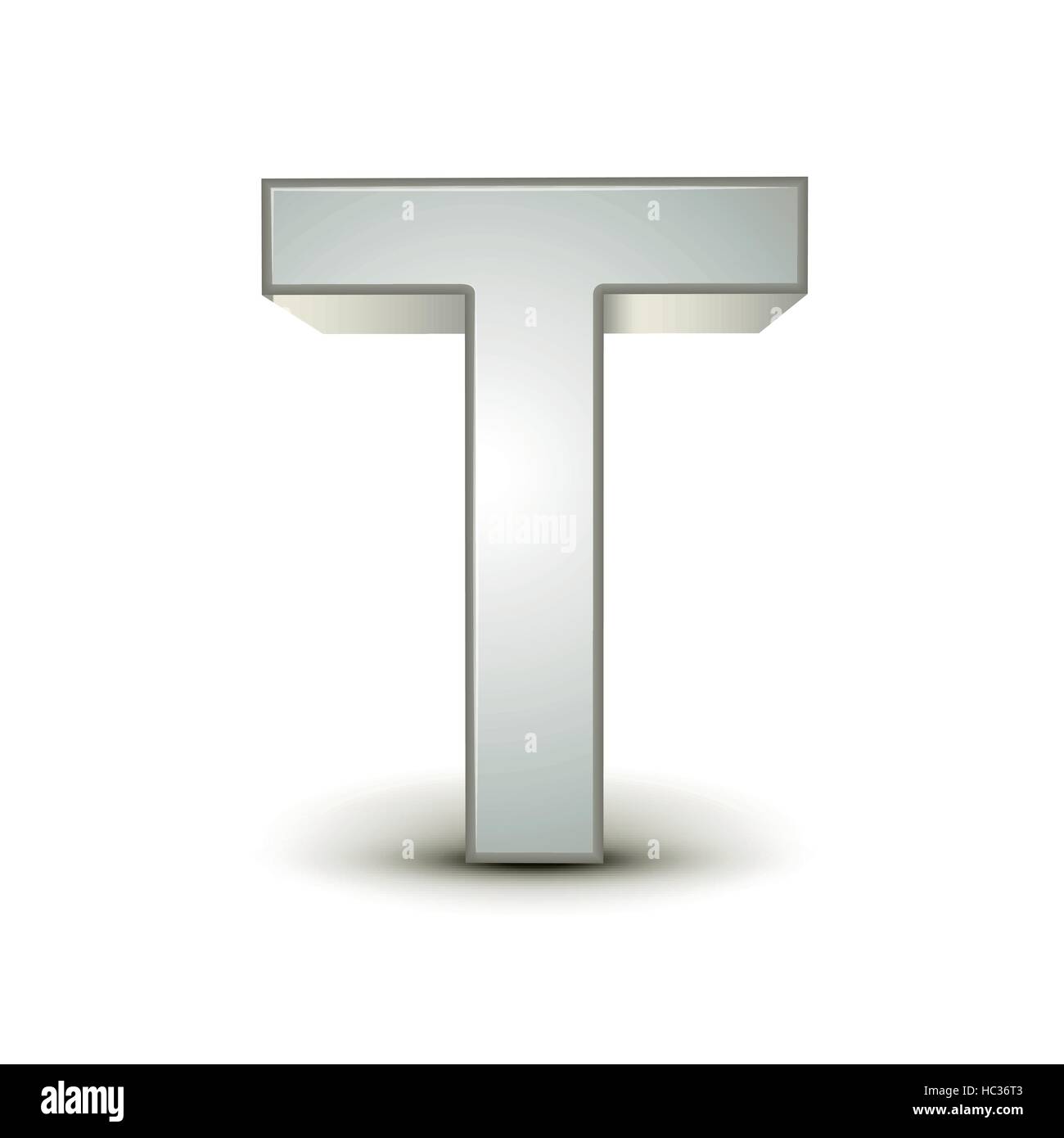 3d silver letter T isolated white background Stock Vector Image & Art ...