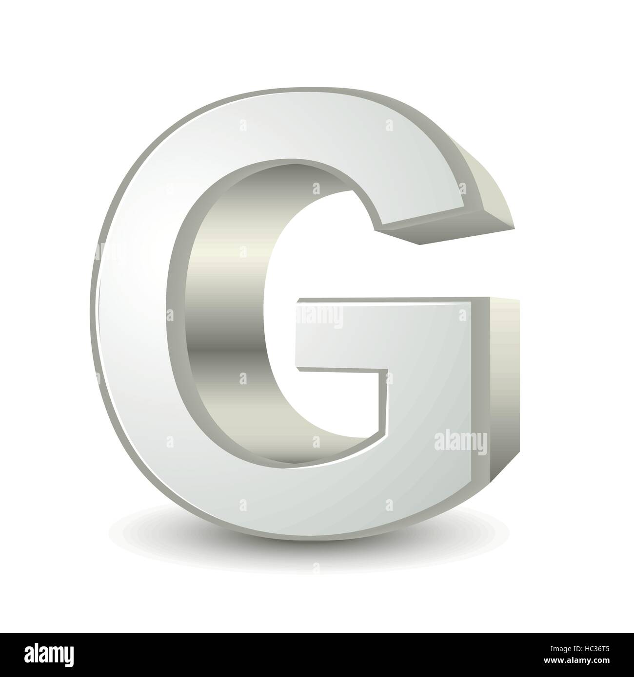 3d silver letter G isolated white background Stock Vector Image & Art ...