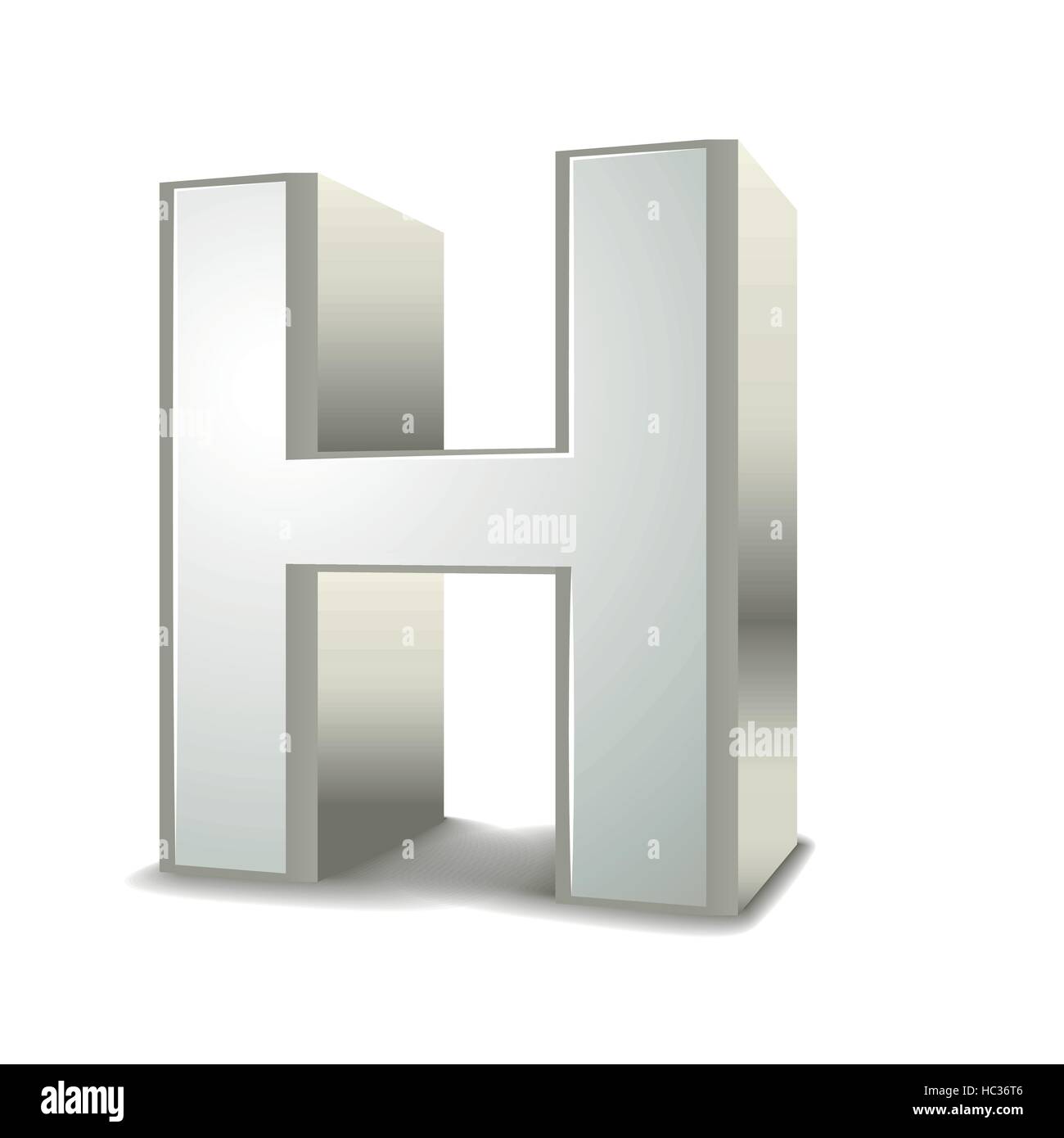 3d silver letter H isolated white background Stock Vector Image & Art ...