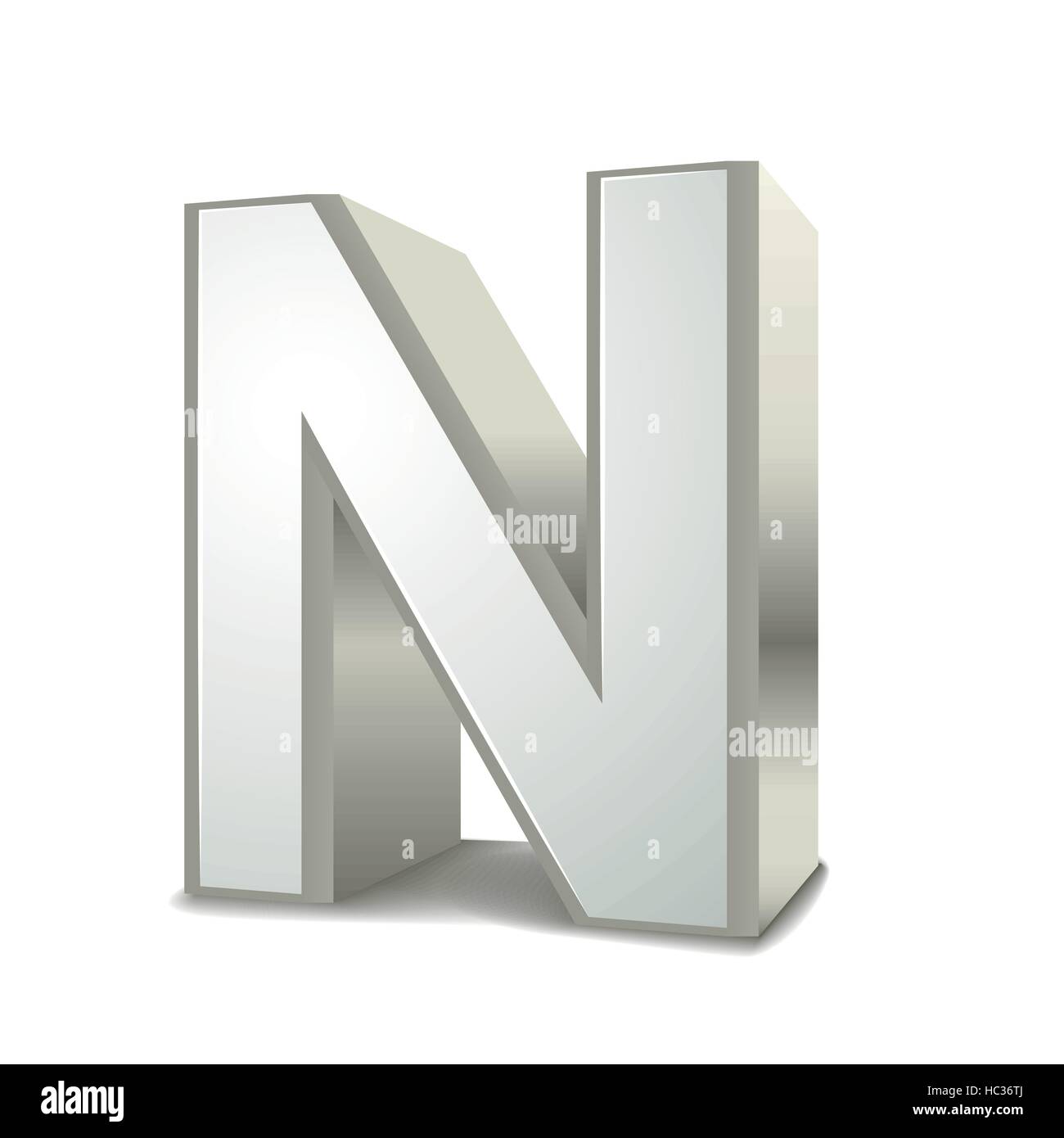 3d silver letter N isolated white background Stock Vector Image & Art ...