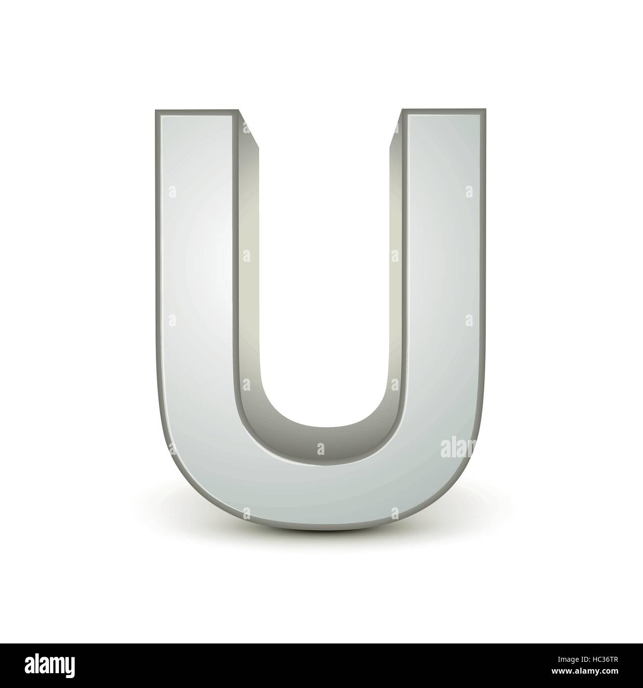 3d silver letter U isolated white background Stock Vector Image & Art ...