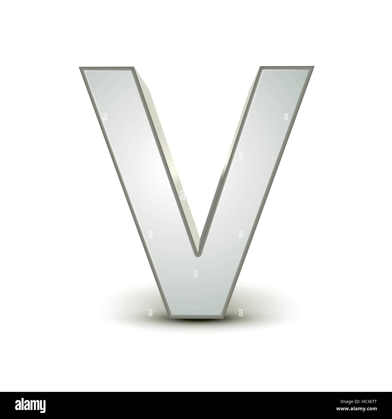 3d silver letter V isolated white background Stock Vector Image & Art ...