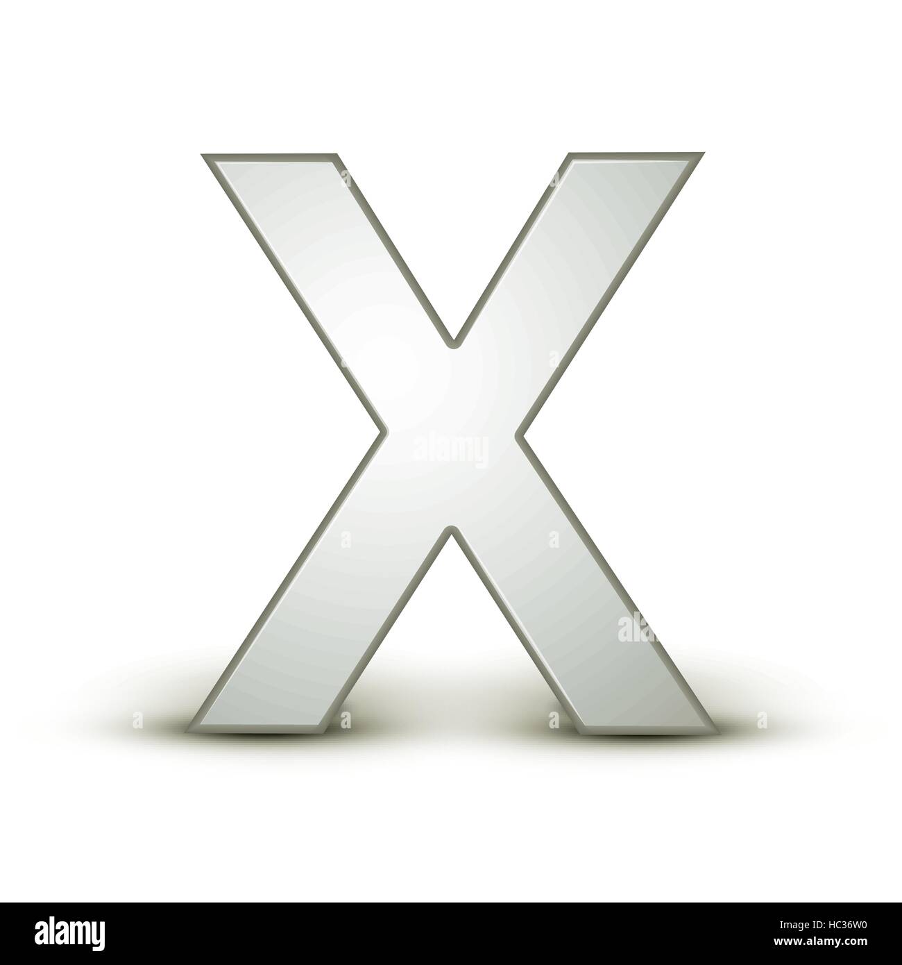 3d silver letter X isolated white background Stock Vector Image & Art ...