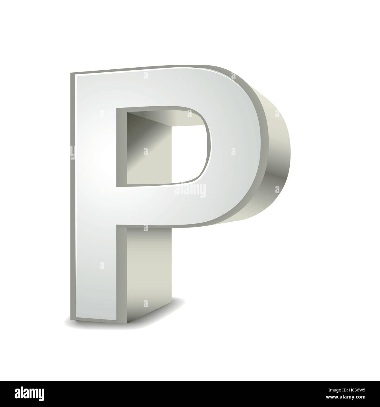3d silver letter P isolated white background Stock Vector Image & Art ...