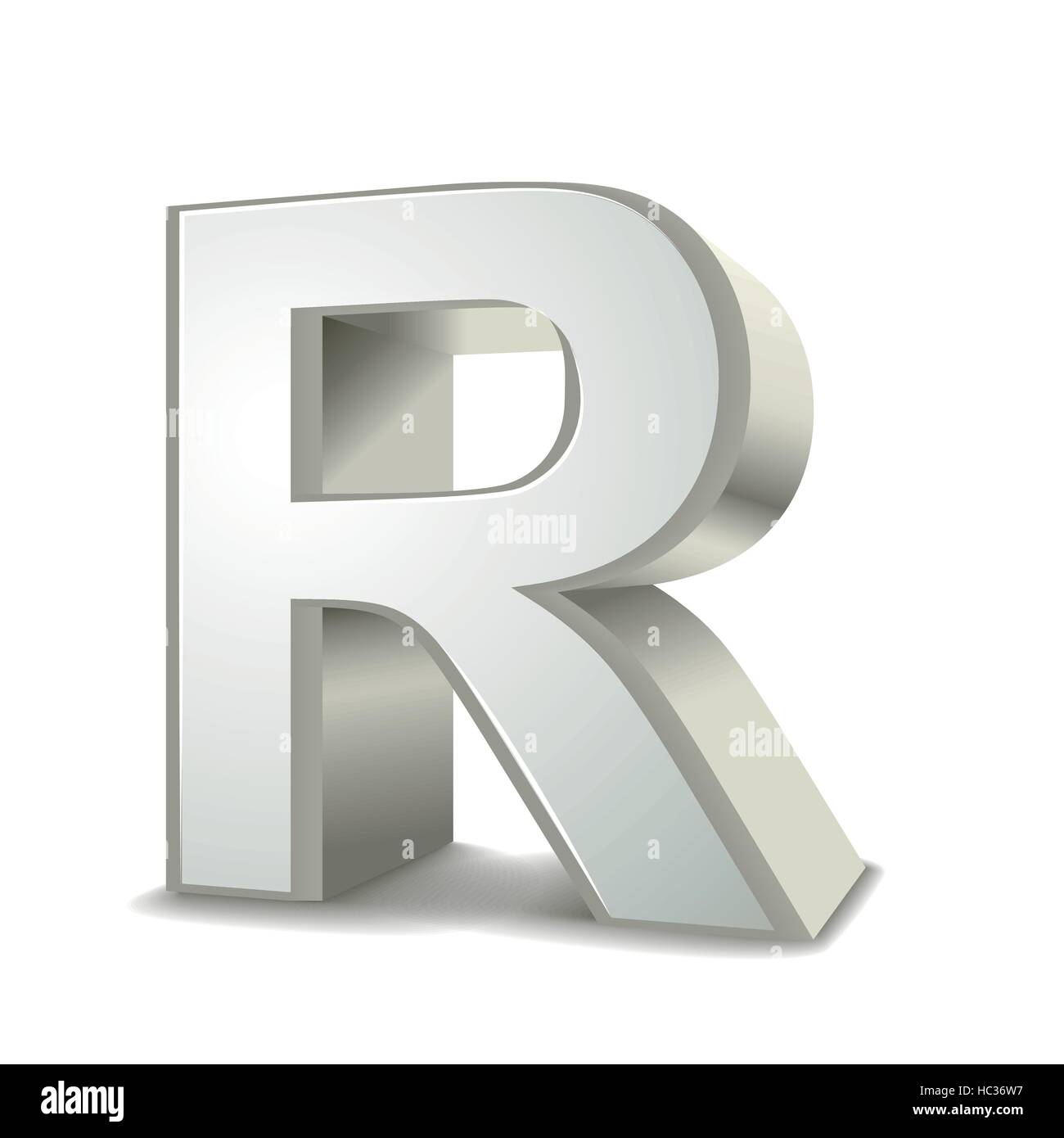 3d silver letter R isolated white background Stock Vector Image & Art ...