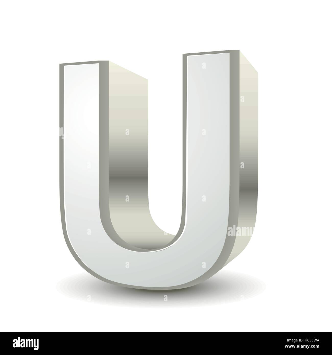 3d silver letter U isolated white background Stock Vector Image & Art ...