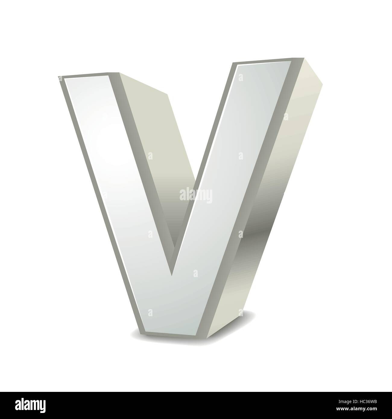 3d silver letter V isolated white background Stock Vector Image & Art ...