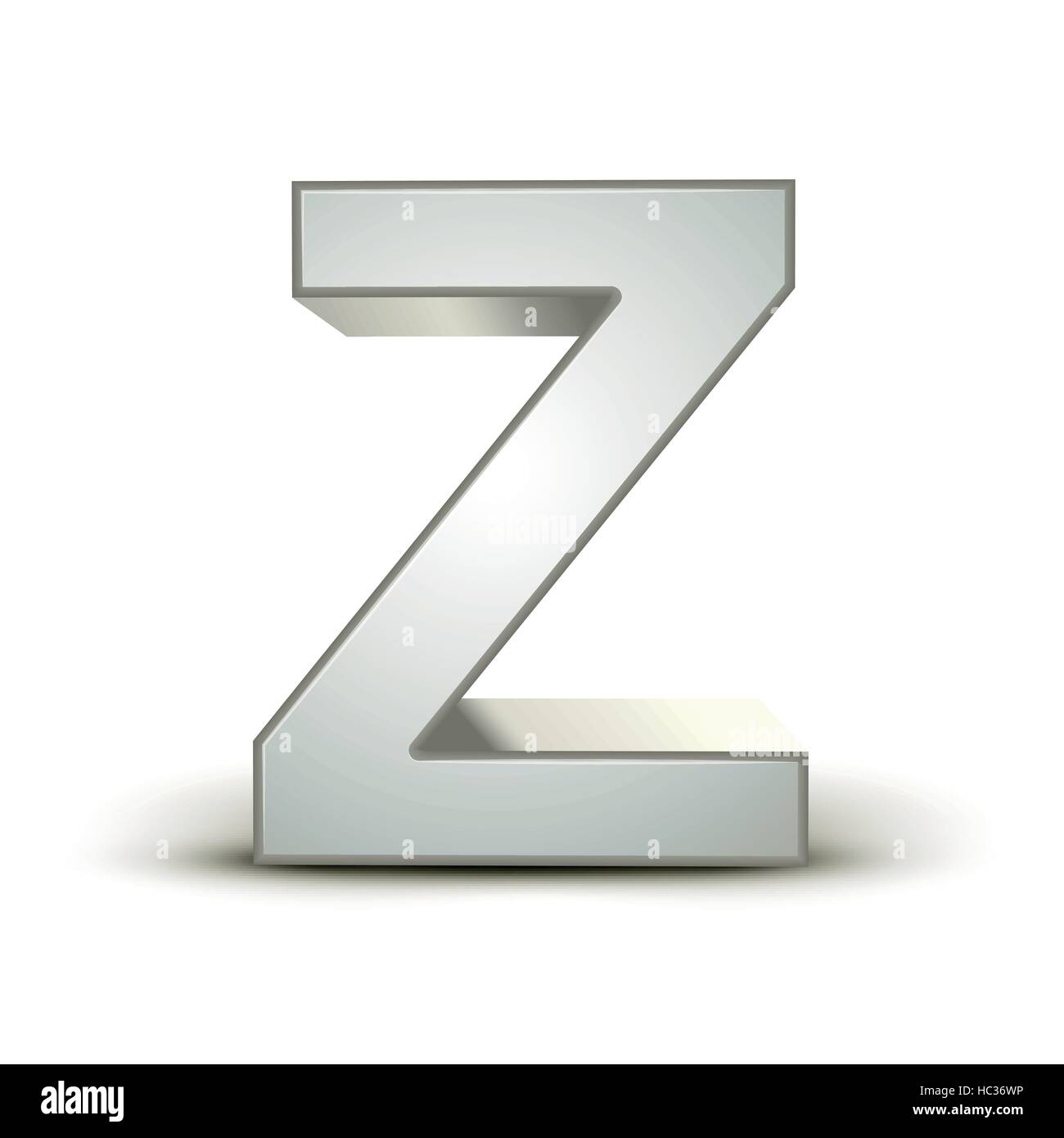 3d silver letter Z isolated white background Stock Vector Image & Art ...