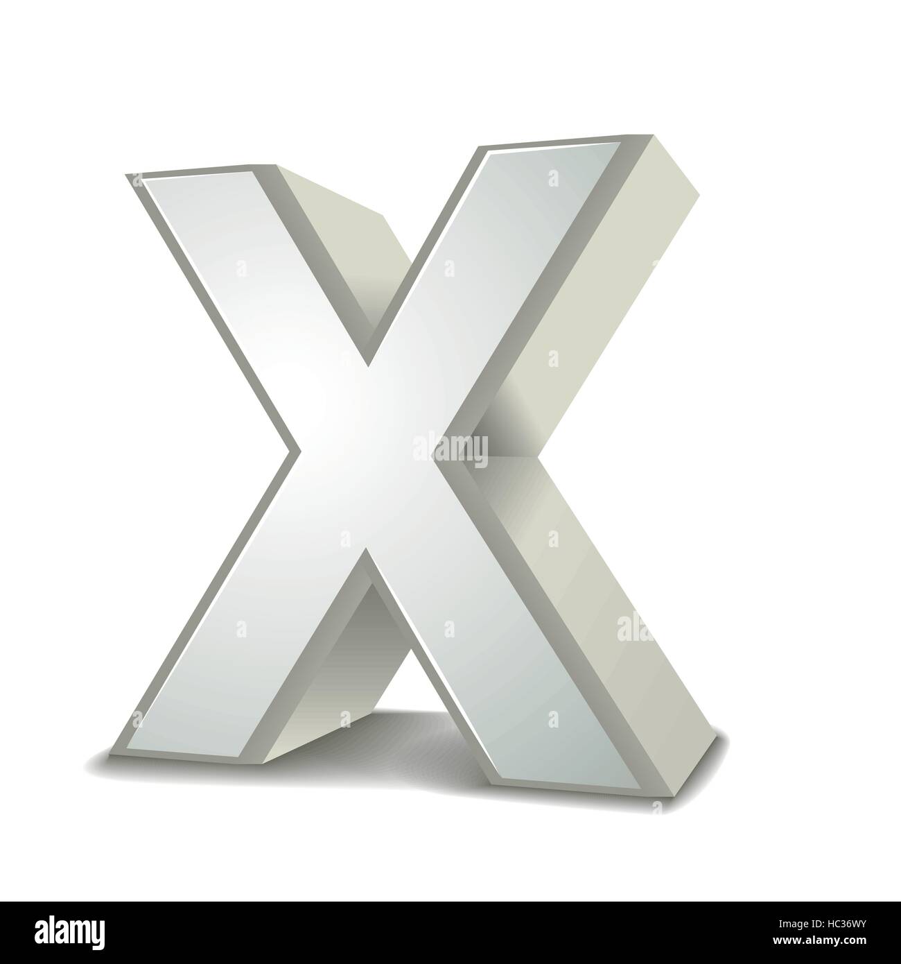 3d silver letter X isolated white background Stock Vector Image & Art ...