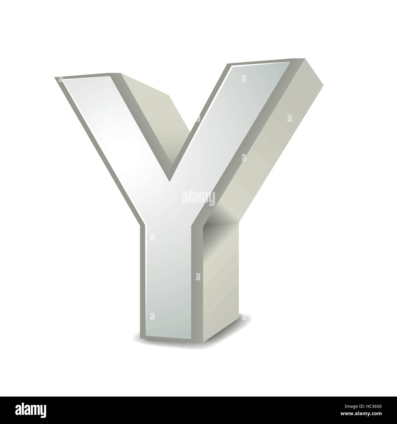 3d silver letter Y isolated white background Stock Vector Image & Art ...