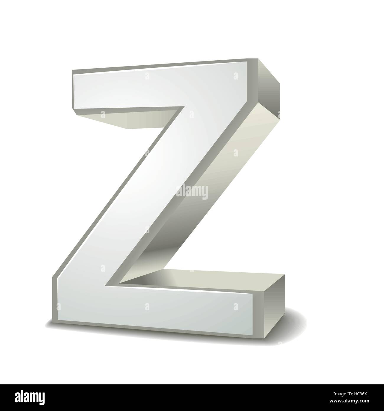 3d silver letter Z isolated white background Stock Vector Image & Art ...