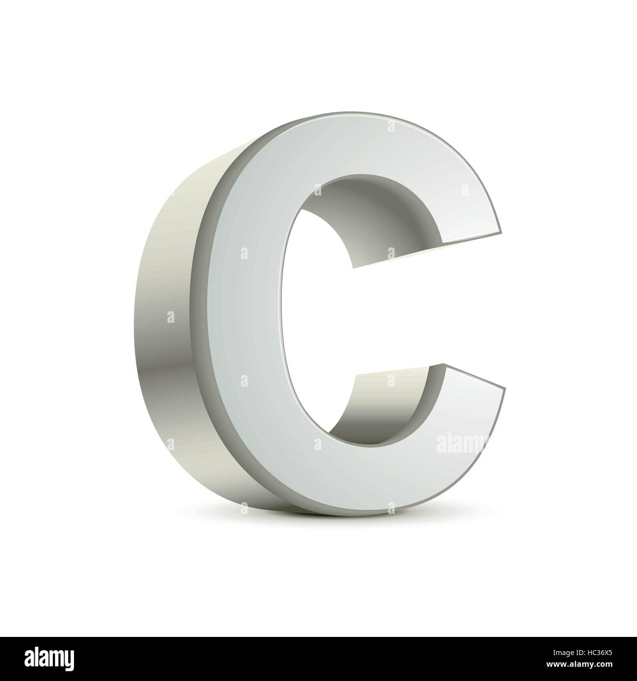 3d silver letter C isolated white background Stock Vector Image & Art ...