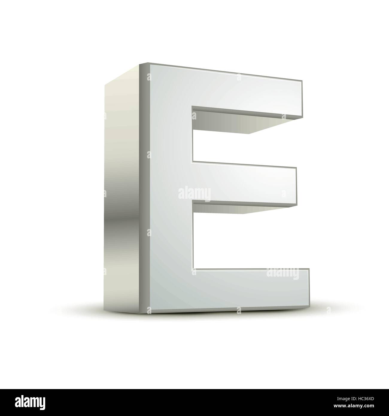 3d silver letter E isolated white background Stock Vector Image & Art ...