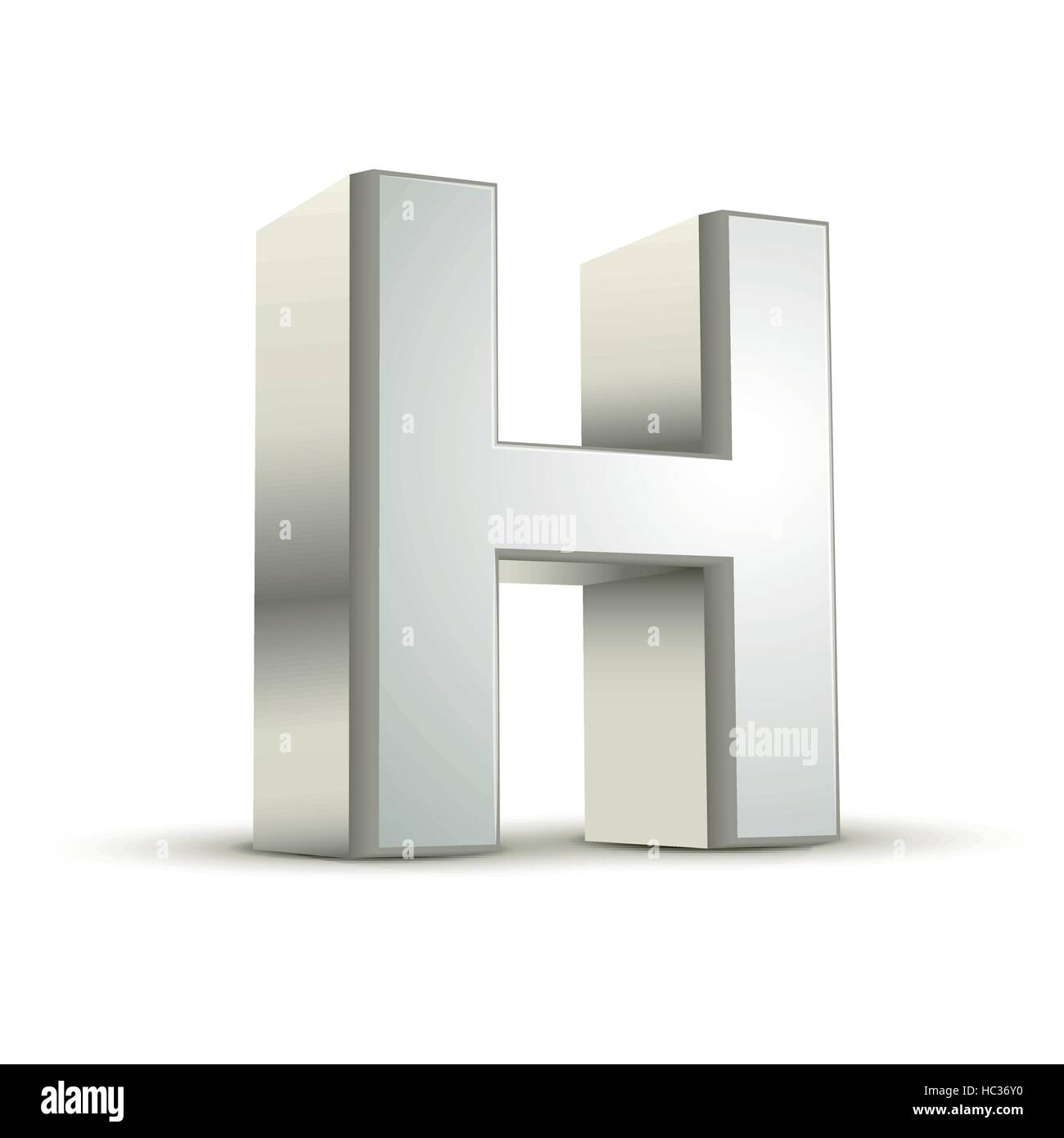 3d silver letter H isolated white background Stock Vector Image & Art ...
