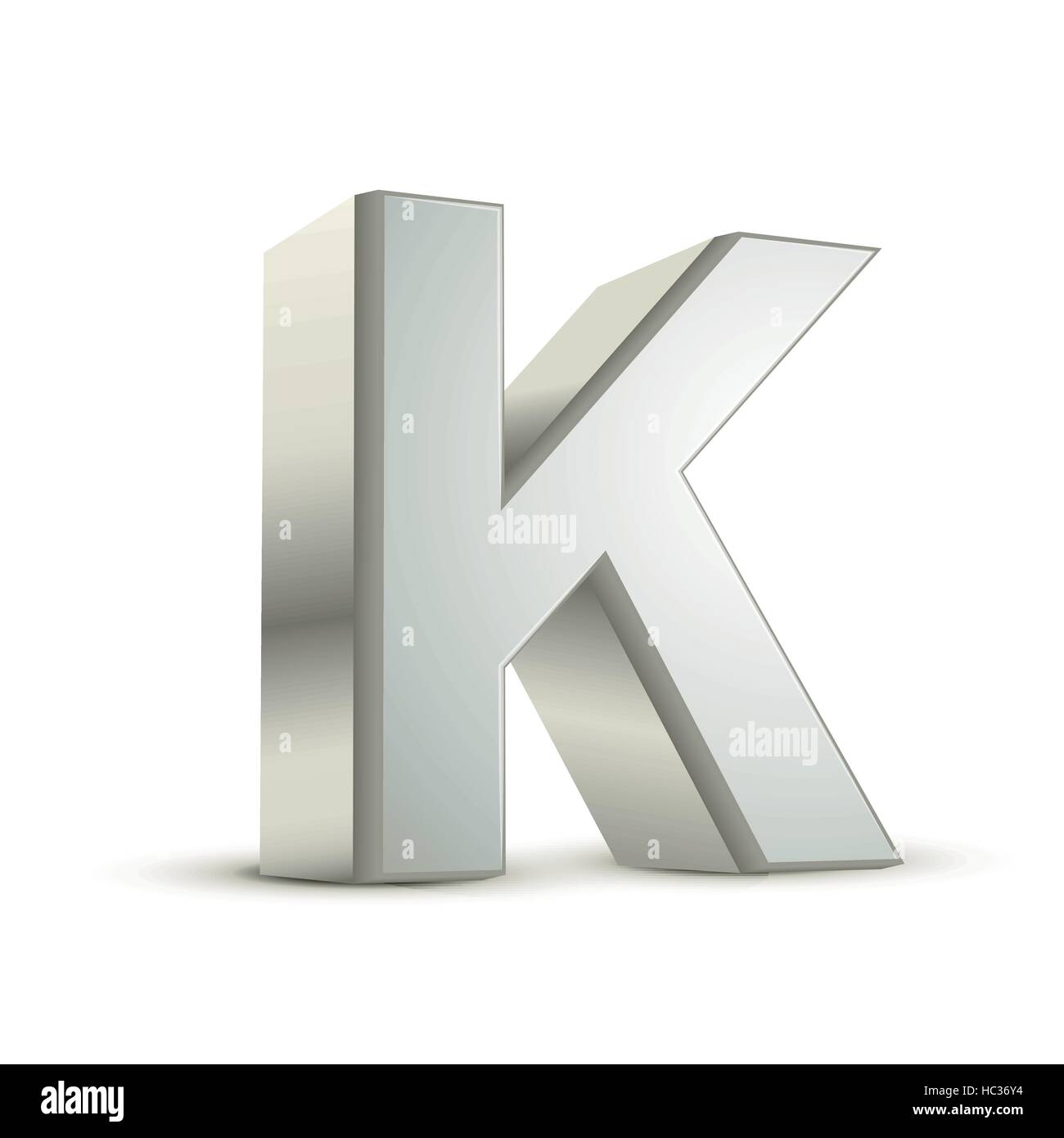 3d silver letter K isolated white background Stock Vector Image & Art ...