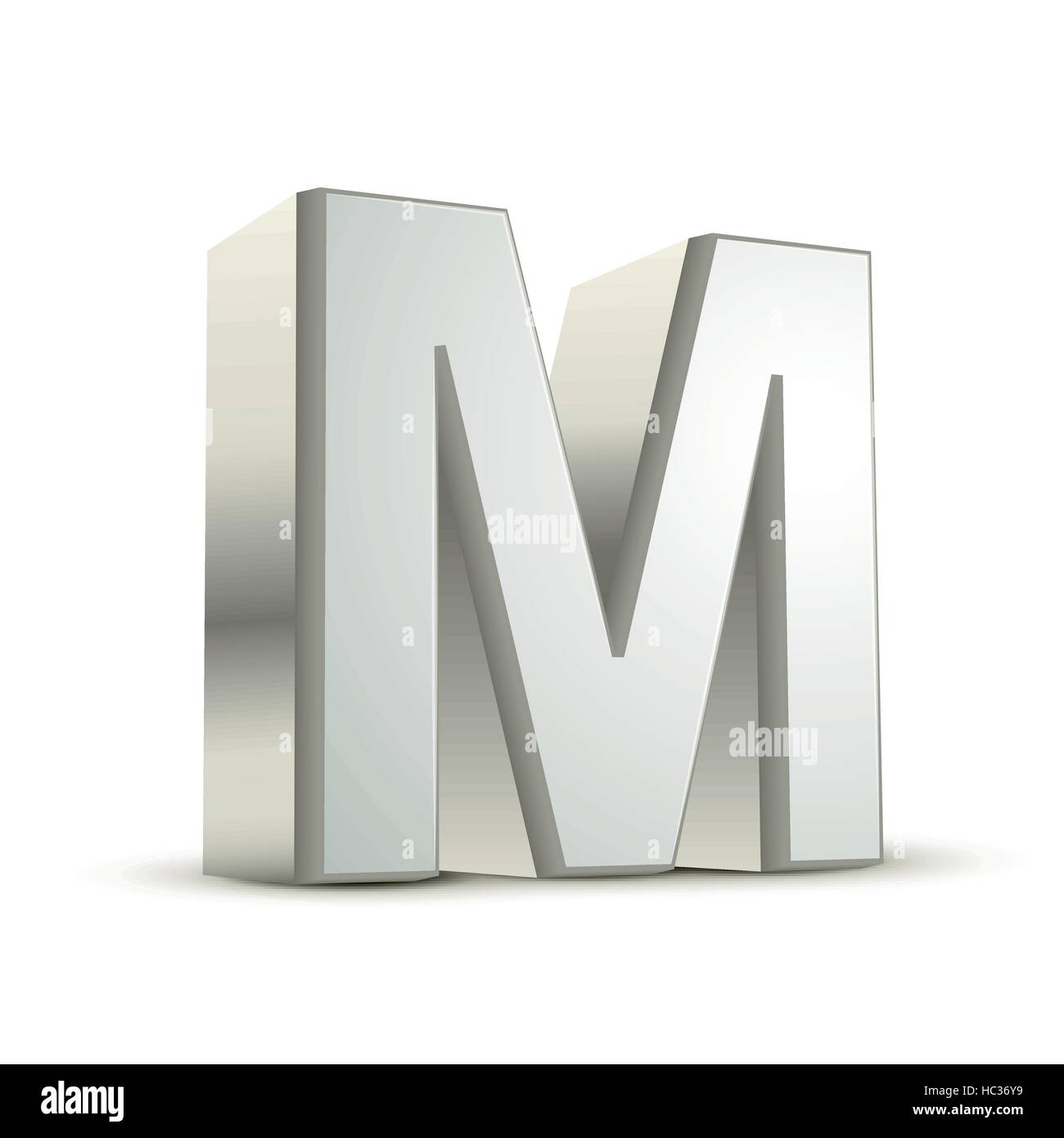 3d silver letter M isolated white background Stock Vector Image & Art ...