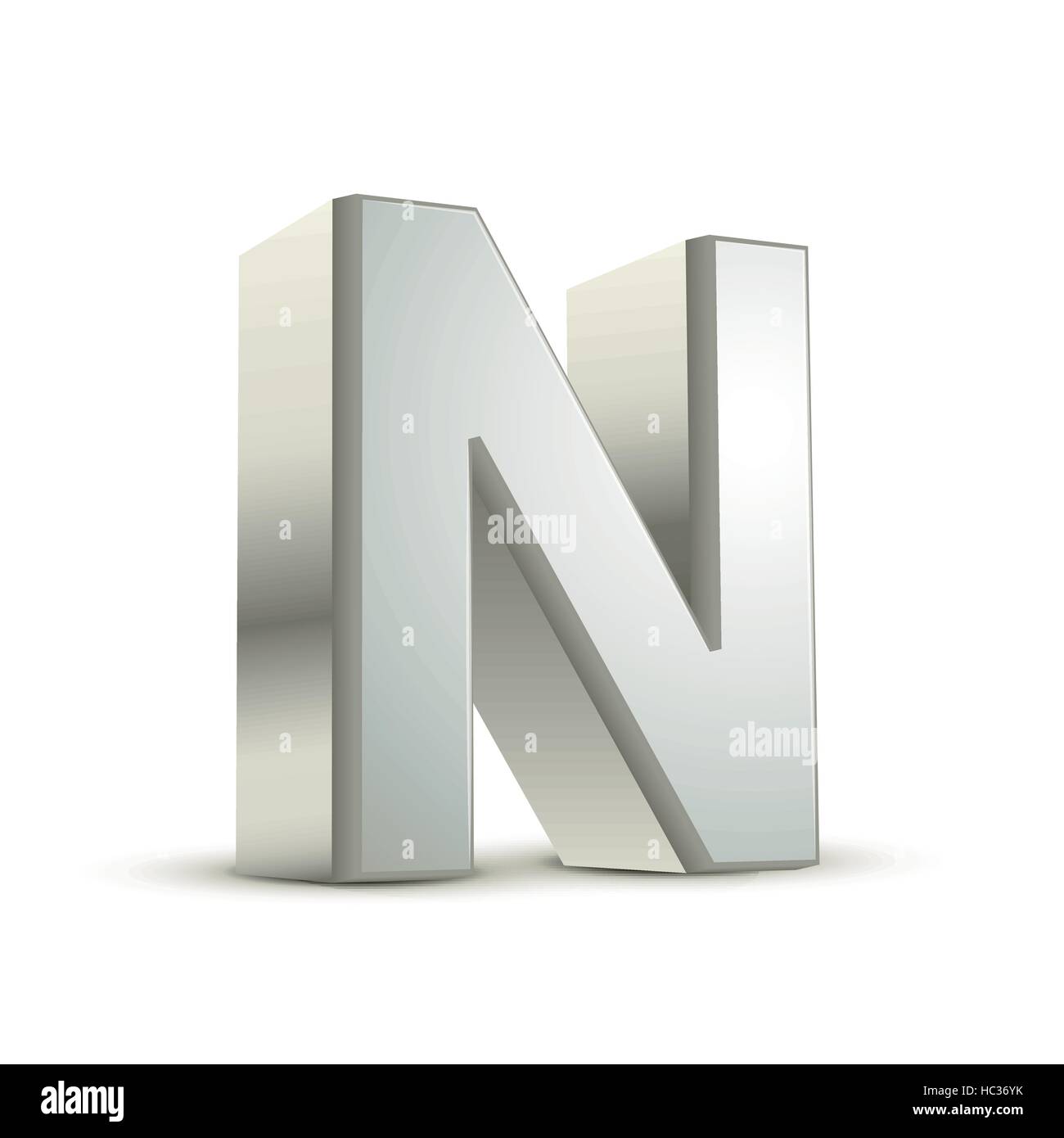 3d silver letter N isolated white background Stock Vector Image & Art ...