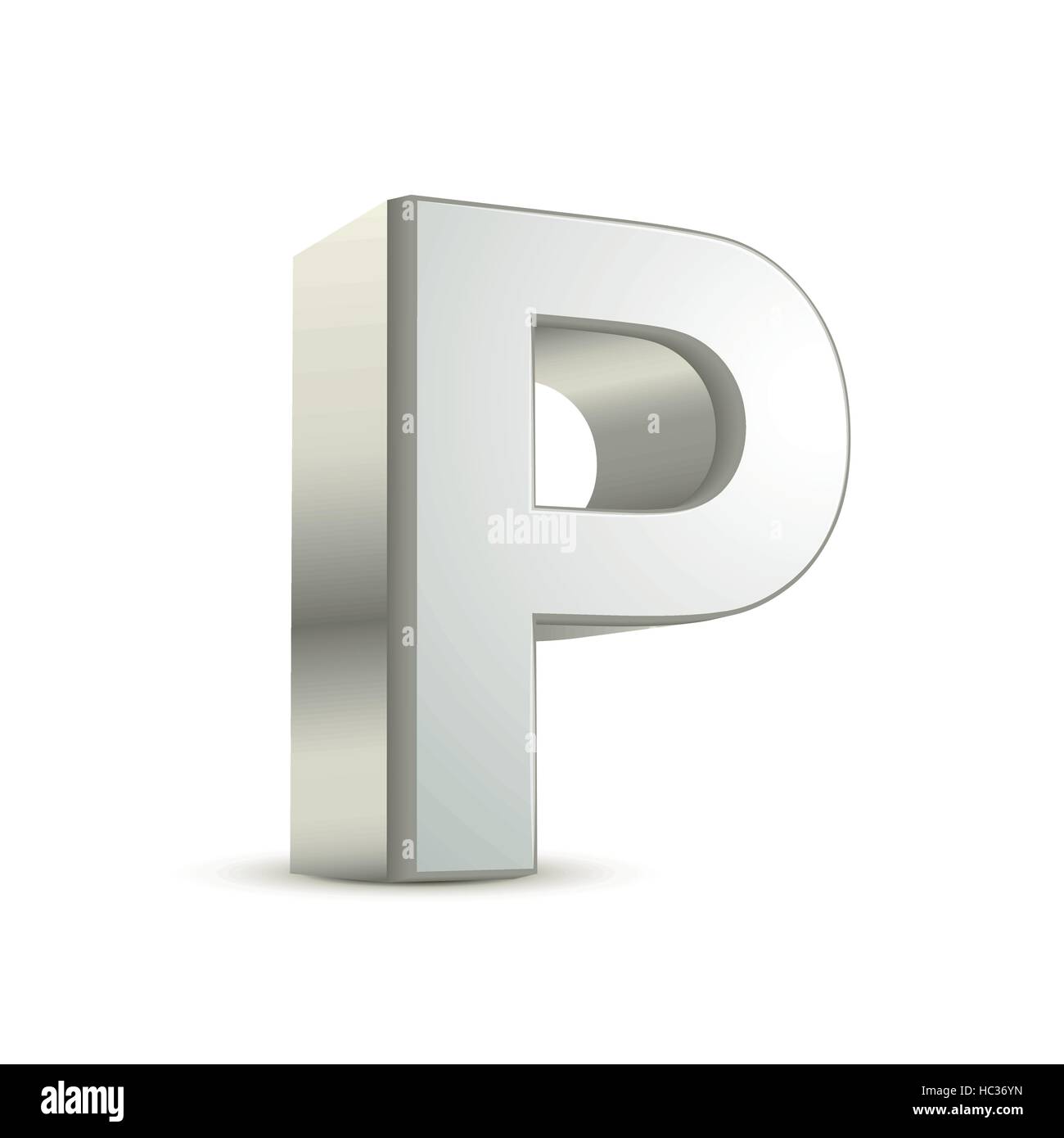 3d silver letter P isolated white background Stock Vector Image & Art ...