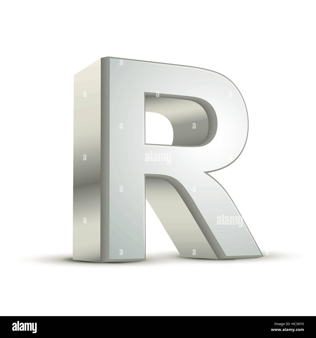 3d silver letter R isolated white background Stock Vector Image & Art ...