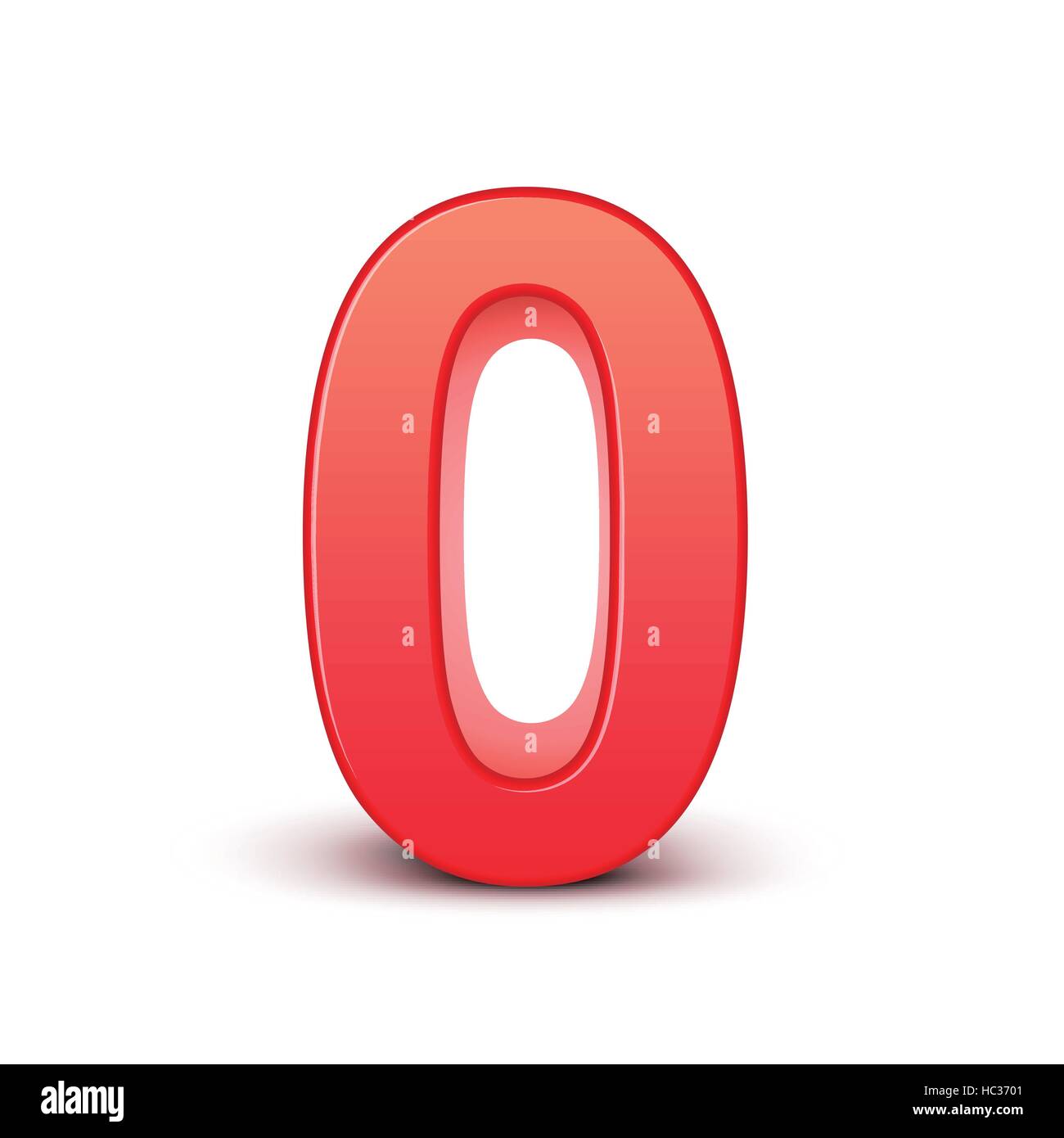 3d shiny red number 0 on white background Stock Vector Image & Art - Alamy