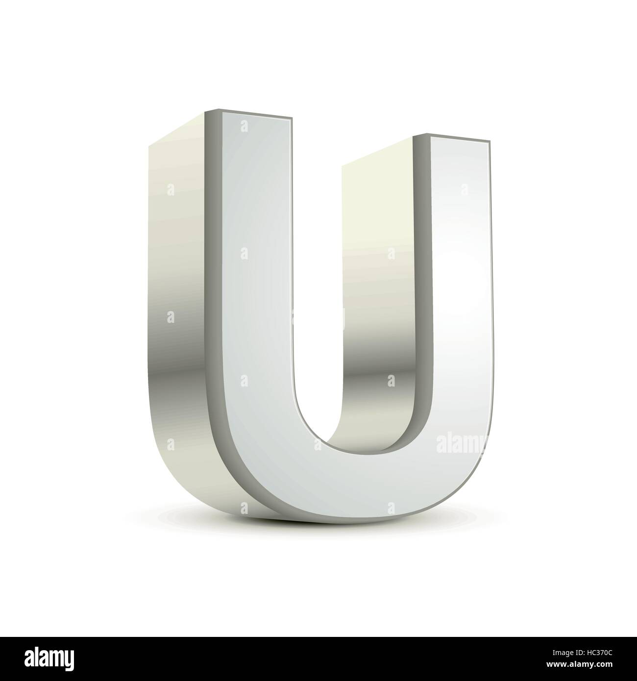 3d silver letter U isolated white background Stock Vector Image & Art ...