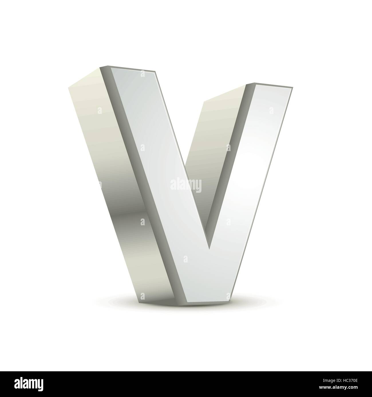 3d silver letter V isolated white background Stock Vector Image & Art ...