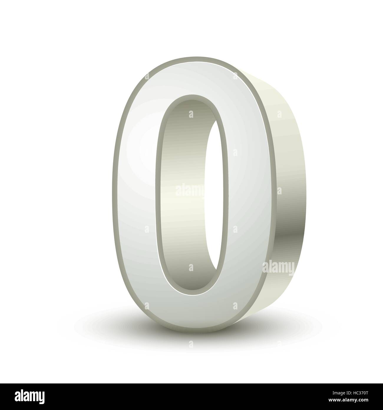 3d shiny silver number 0 on white background Stock Vector Image & Art ...