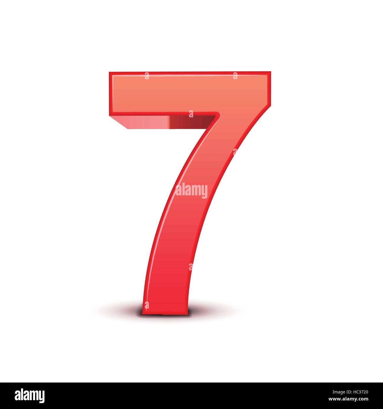 3d shiny red number 7 on white background Stock Vector Image & Art - Alamy