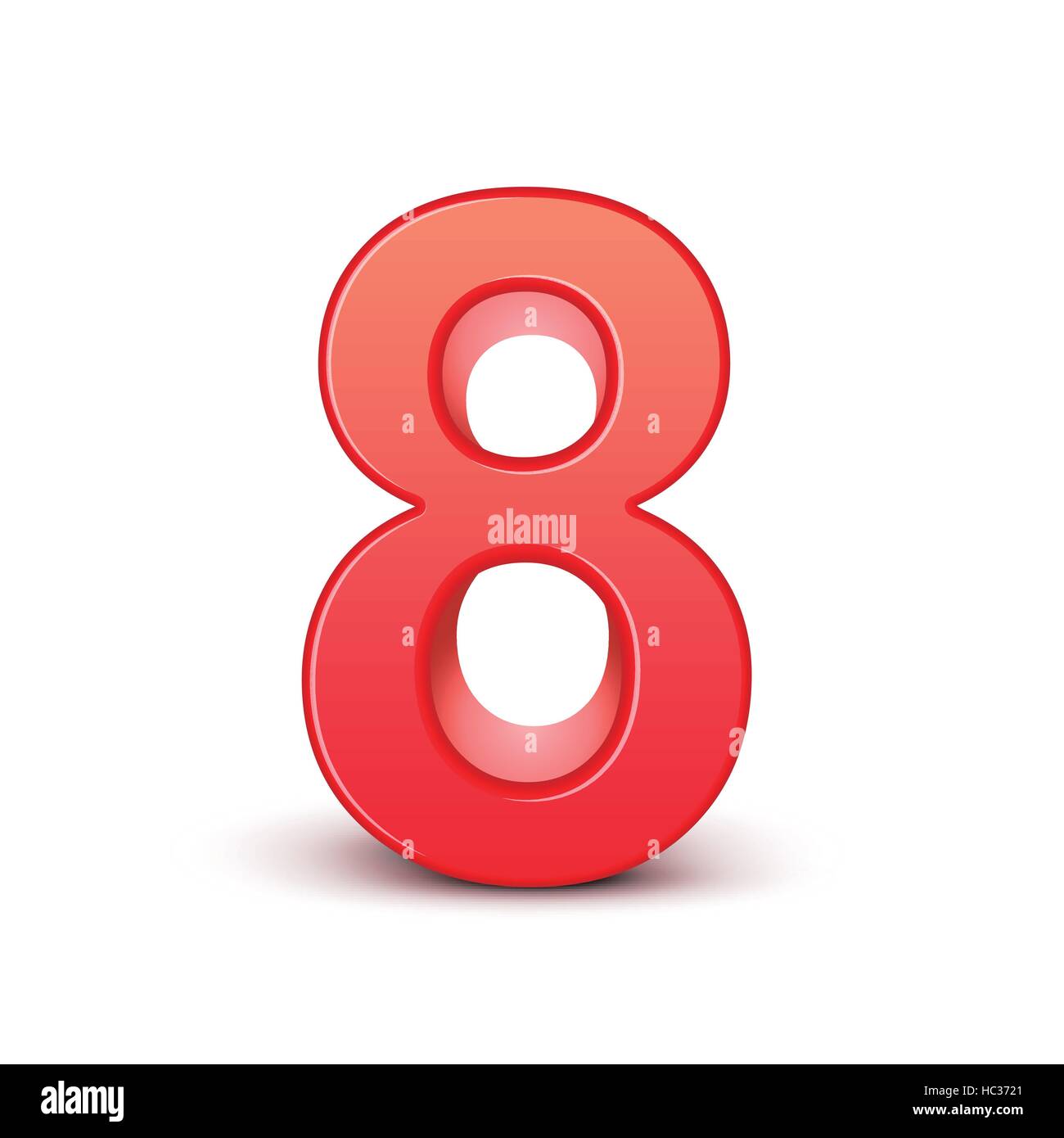 3d shiny red number 8 on white background Stock Vector Image & Art - Alamy