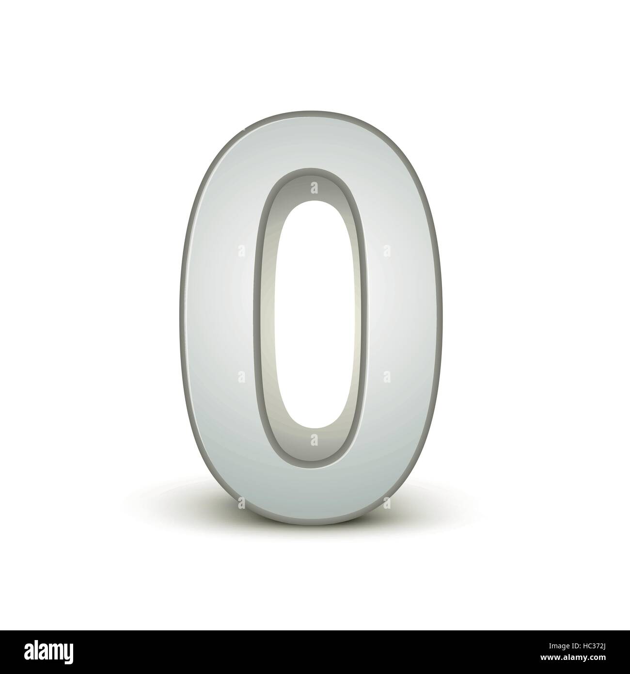 3d shiny silver number 0 on white background Stock Vector Image & Art ...