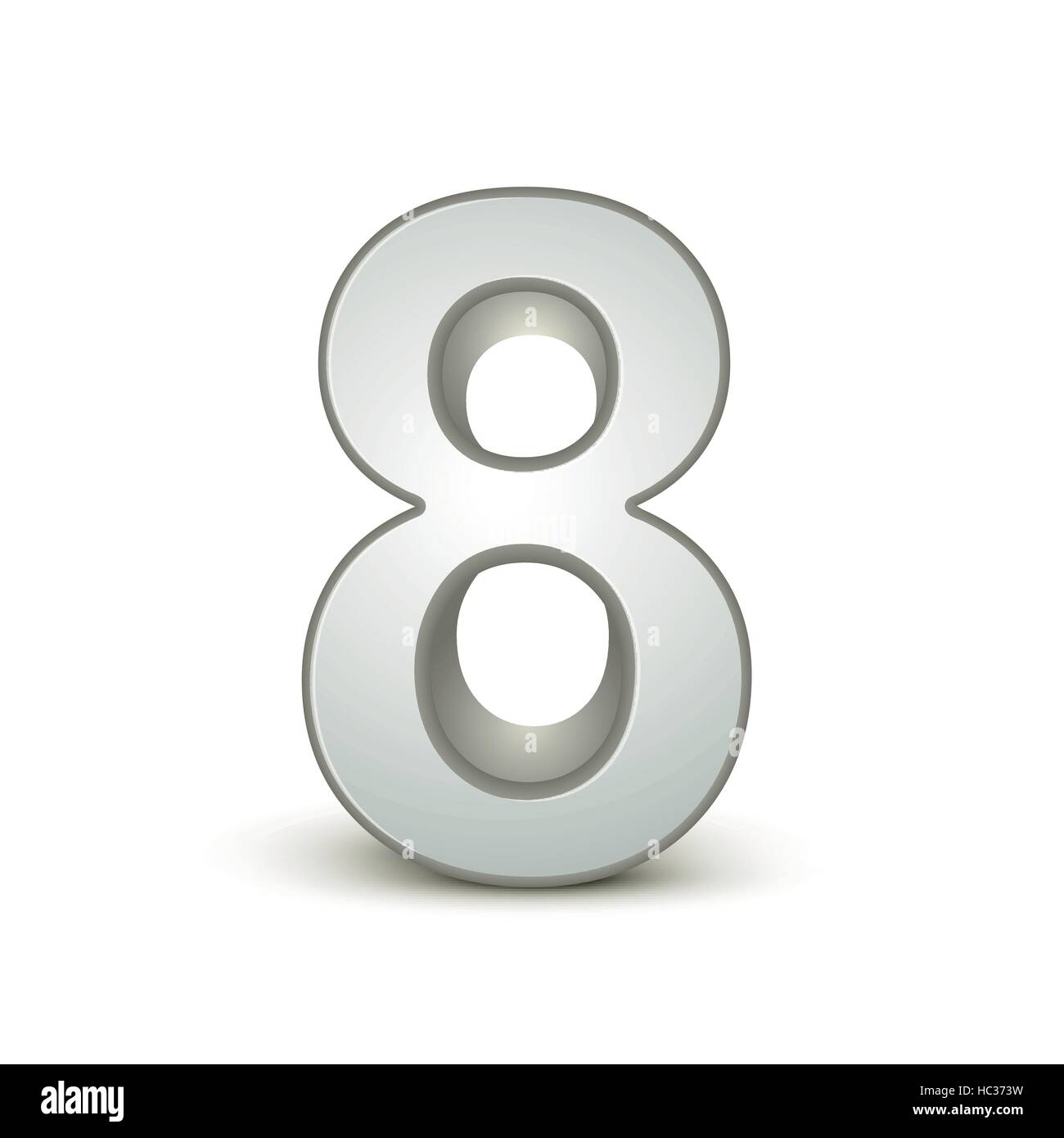 3d shiny silver number 8 on white background Stock Vector Image & Art ...