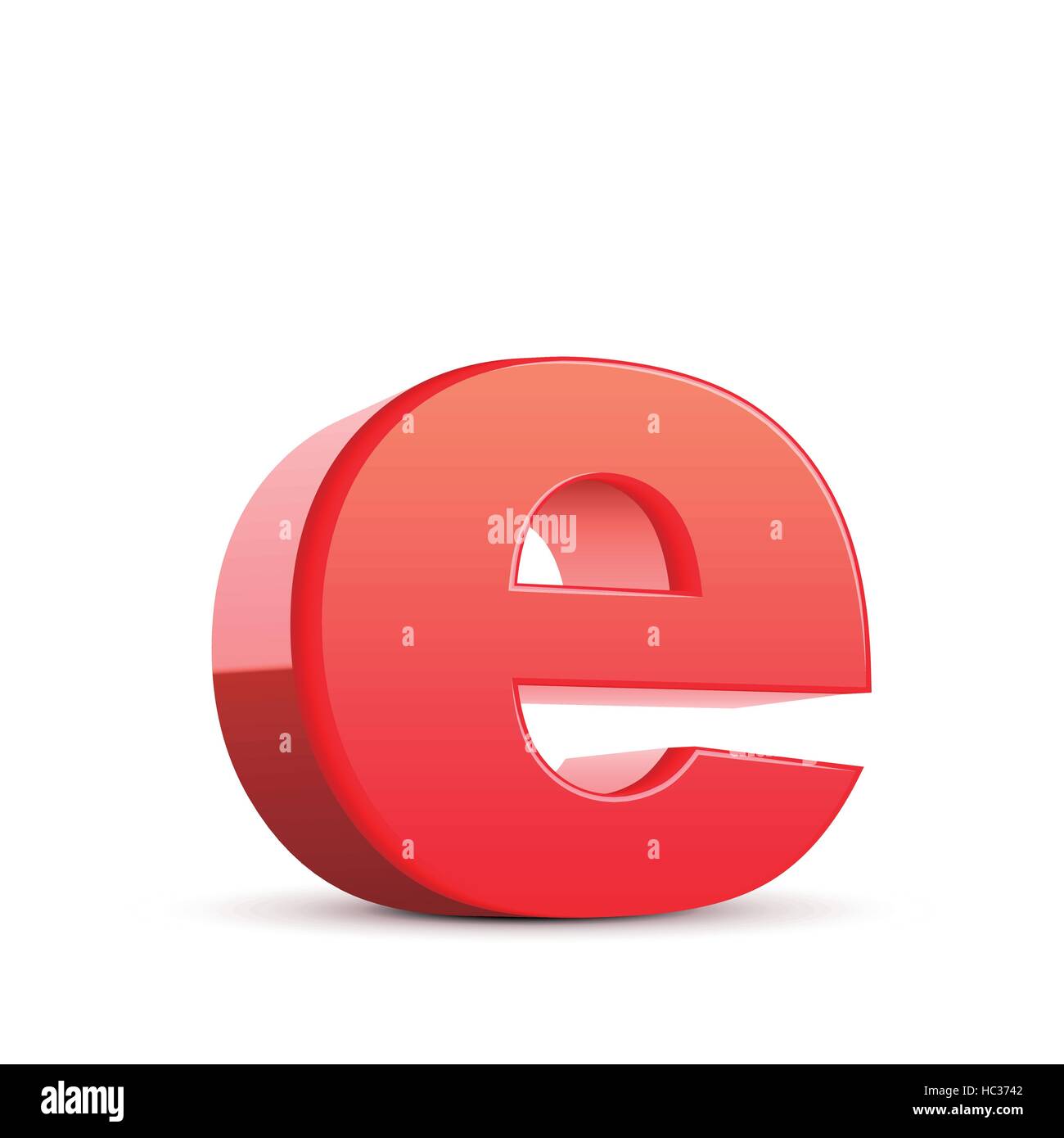 3d red letter e isolated white background Stock Vector Image & Art - Alamy