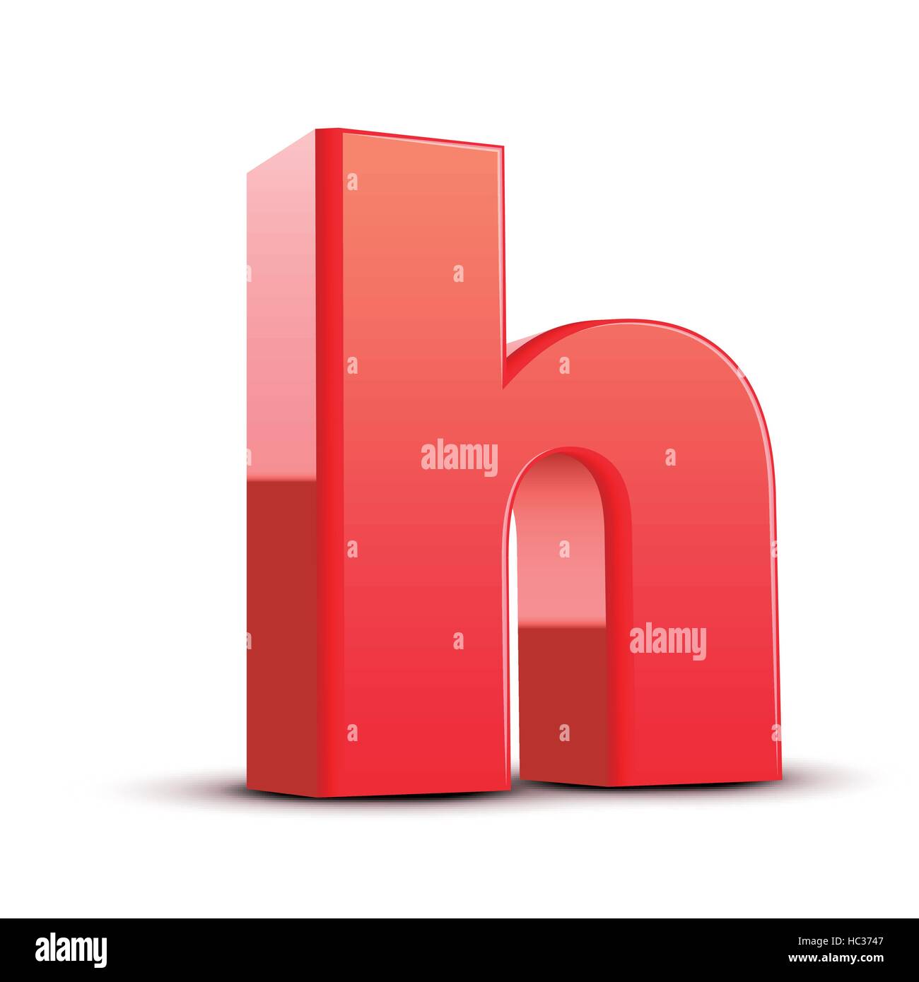 3d red letter h isolated white background Stock Vector Image & Art - Alamy