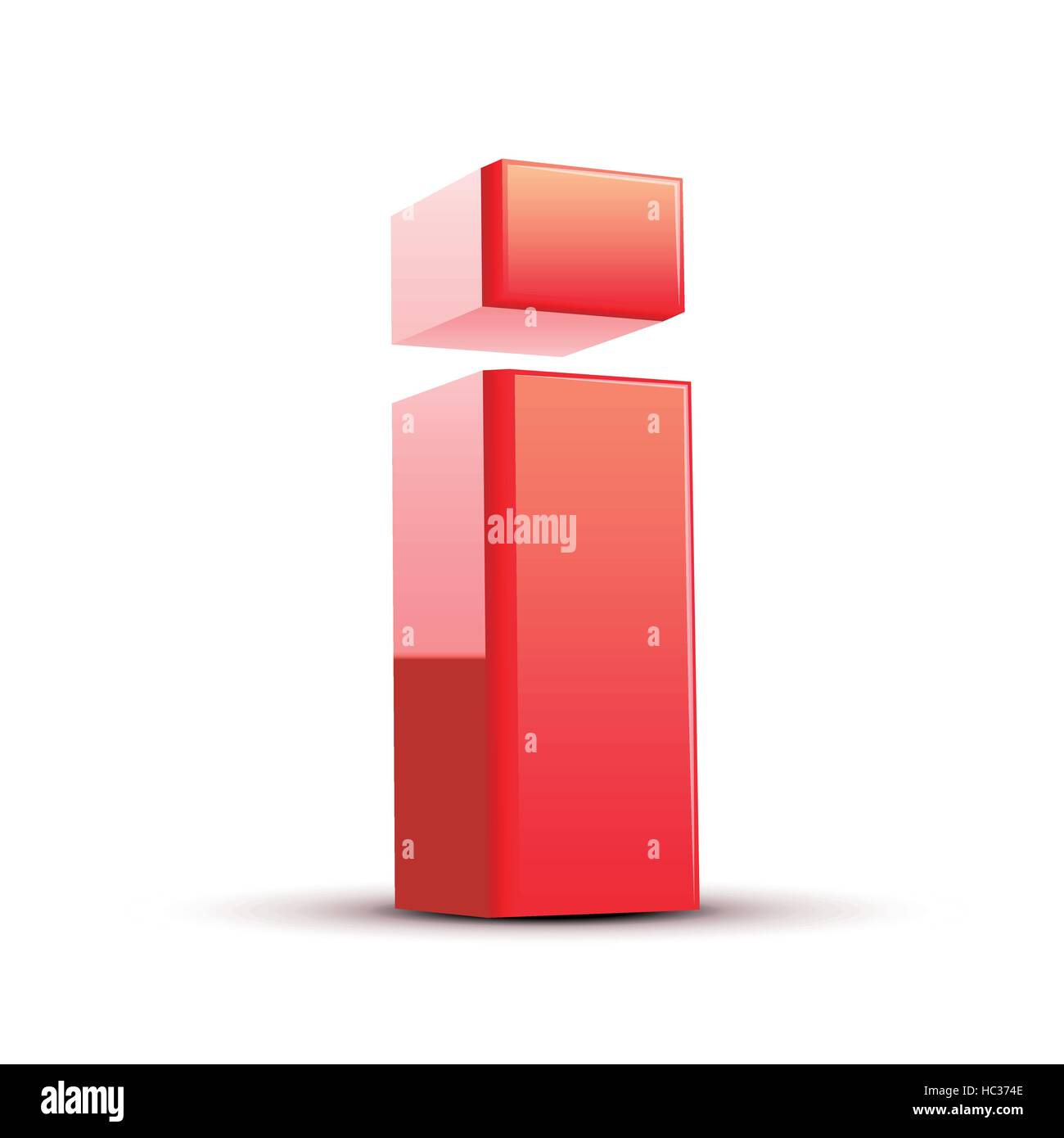 3d red letter i isolated white background Stock Vector Image & Art - Alamy