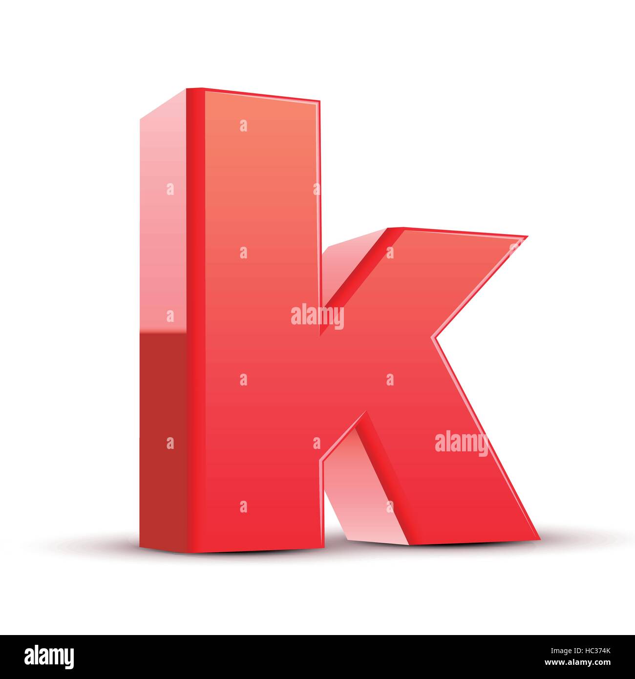 3d red letter k isolated white background Stock Vector Image & Art - Alamy